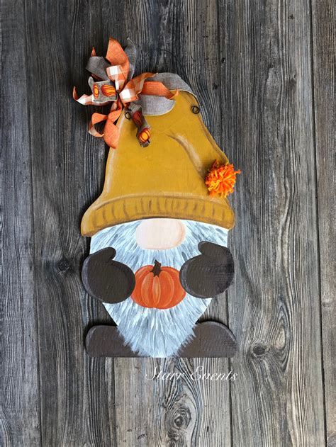 Gnome Fall Door Hanger Fall Gnome Door Hanger Gnomes For Etsy
