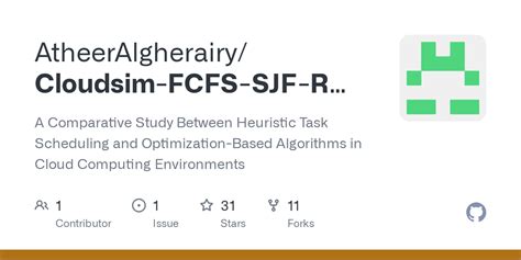 GitHub AtheerAlgherairy Cloudsim FCFS SJF RR PSO A Comparative Study Between Heuristic Task