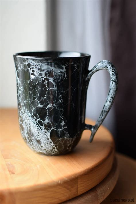 Duży Kubek Ceramiczny 550ml Czarny Marmur 3708013 Pakamera pl