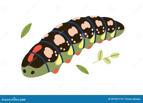 Exotic Caterpillar Inching Along A Vibrant Plant Stock Image