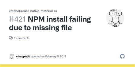 Npm Install Failing Due To Missing File Issue Xotahal React