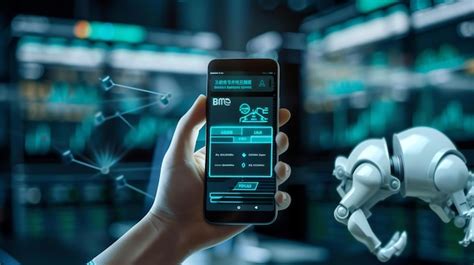 A Hand Holding A Smartphone With A Futuristic User Interface The