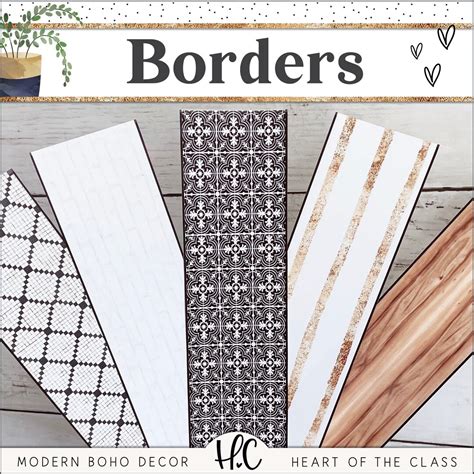 Printable Classroom Borders Modern Boho Bulletin Board Borders For