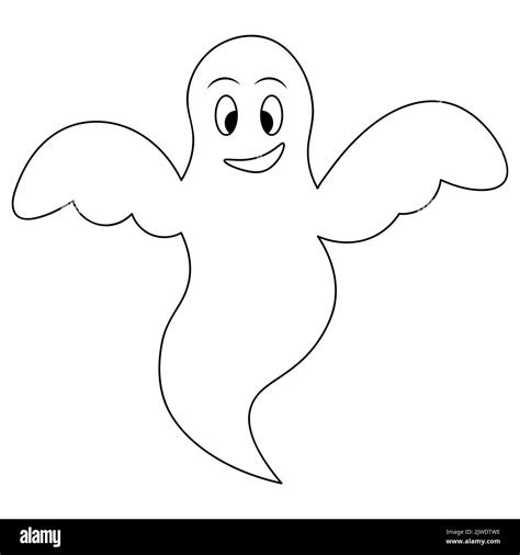 Ghost Smiling Facial Expression Sketch Halloween Symbol Sweet