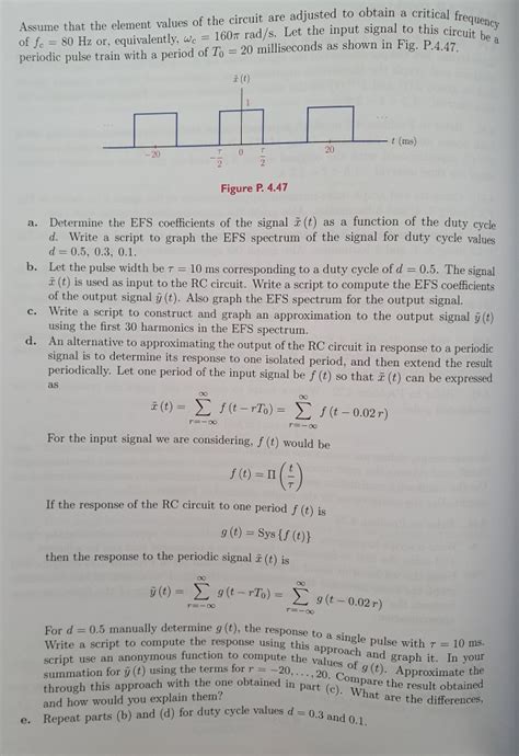 Solved Matlab Projects Consider The Rc Circuit Shown Chegg