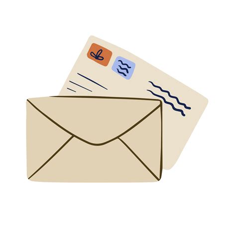 Sobre Con Carta En Papel Artesanal Saludos Y Correspondencia Hoja