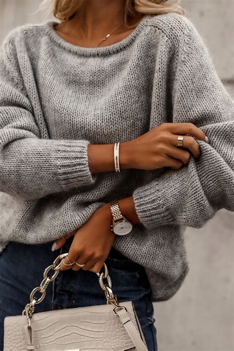 SWETER WEŁNIANY MOHER szary PREMIUM ŚWIETNY 12653300125 oficjalne