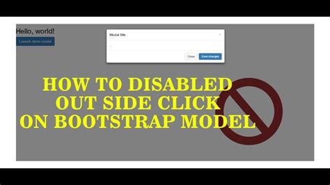 How To Disabled Out Side Click On Bootstrap Model YouTube