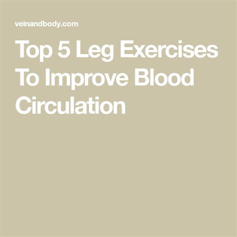 Top 5 Leg Exercises To Improve Blood Circulation Leg Workout Improve