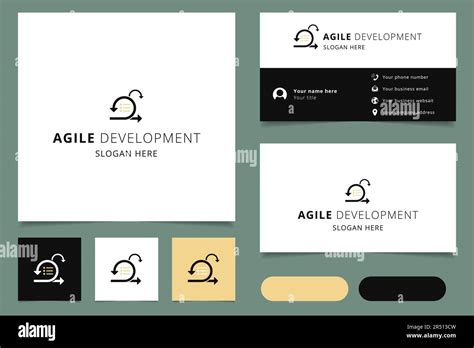 Agile Development Logo Design With Editable Slogan Branding Book And