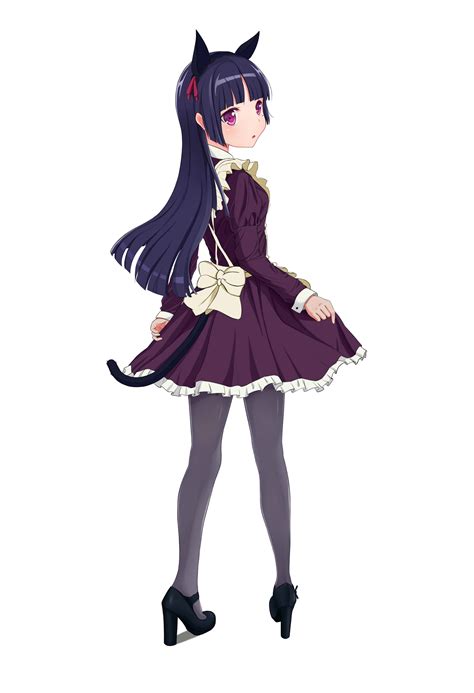 Safebooru 1girl Absurdres Animal Ears Black Hair Black Legwear Cat