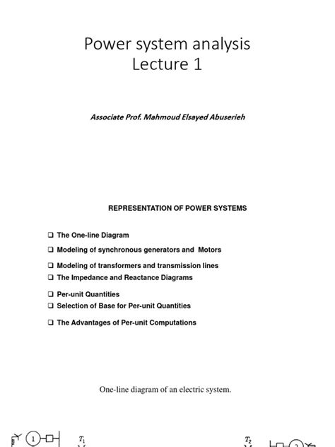 Power System Analysis Lec1 Pdf Electrical Impedance Transformer