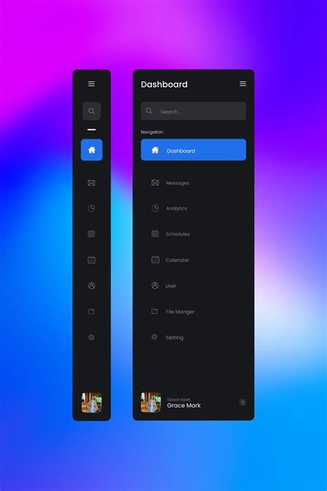 Sidebar Navigation Dark Sidebar Design Navigation Design Navigation