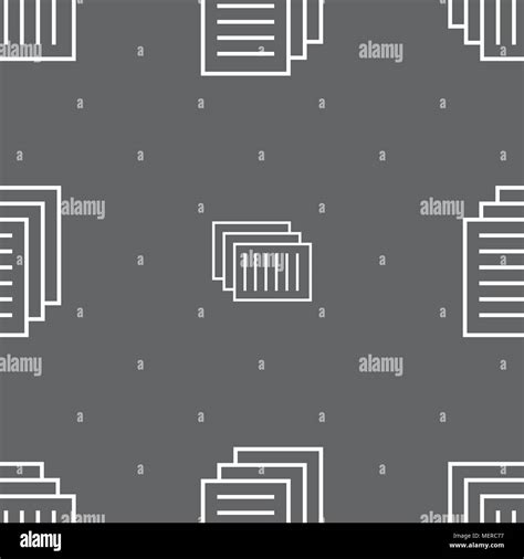 Copy File Sign Icon Duplicate Document Symbol Seamless Pattern On A Gray Background Vector
