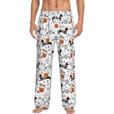 Cauagu Halloween Dachshund Mens Pajama Pants Sleep And Lounge Pantspj