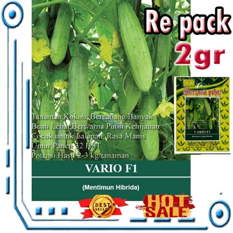 Jual Re Pack Benih Mentimun Hibrida Timun Vario F1 2 Gram Shopee