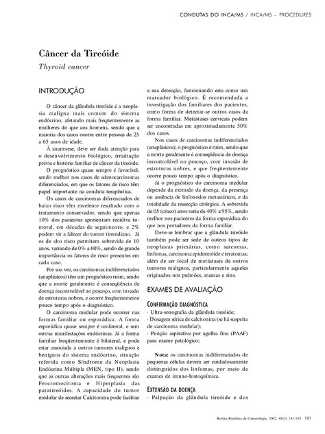 Neoplasia da tireoide resumo Cncer da TireÛide Thyroid cancer INTRODUO O câncer da