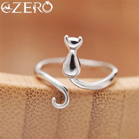 925 Sterling Silver Cat Rings For Women Engagement Luxury Designer