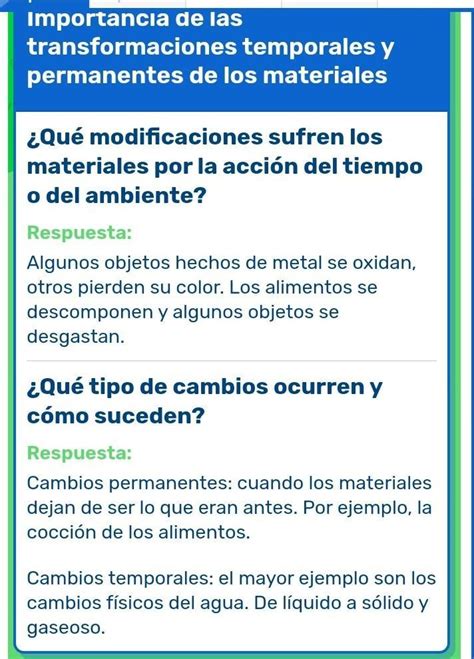 Transformaciones Temporales Y Permanentes En Los Materiales Ciencias
