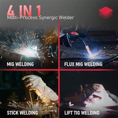 Gas Gasless 160A Multiprocess MIG Welder Flux Cored MIG Lift TIG Stick ARC Welder 4 In 1 Welding
