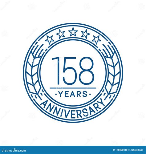 158 Years Anniversary Celebration Logo Template 158th Line Art Vector