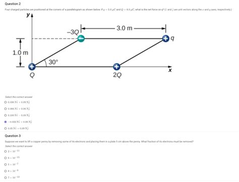 Solved Four Charged Particles Are Positioned At The Corners