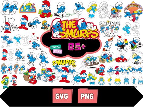 Smurfs Svg Bundle Smurfs Png Clipart Files Smurfs Svg For Cricut