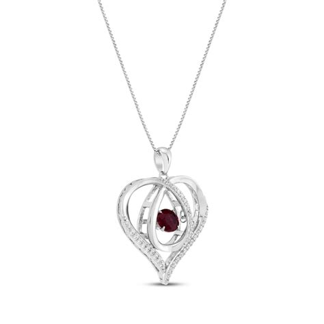Unstoppable Love Lab Created Ruby And White Lab Created Sapphire Heart