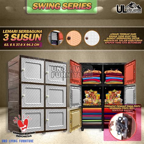 Jual Lemari Plastik Serbaguna DOUBLE 3 SUSUN Tabitha CLICKS Tabitha