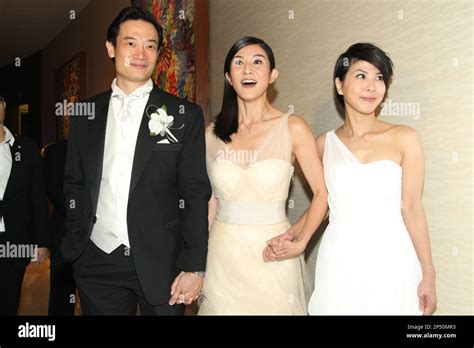 Charlie Yeunghusband Qiu Shaozhi And Bridesmaid Valen Hsu Pose For