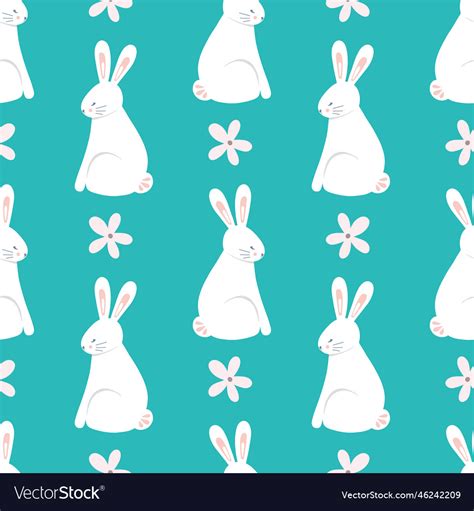 Easter Rabbit Pattern Background Cute Royalty Free Vector