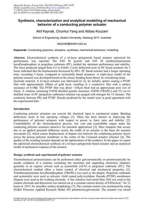 Pdf Synthesis Characterization And Analytical Modelling Of