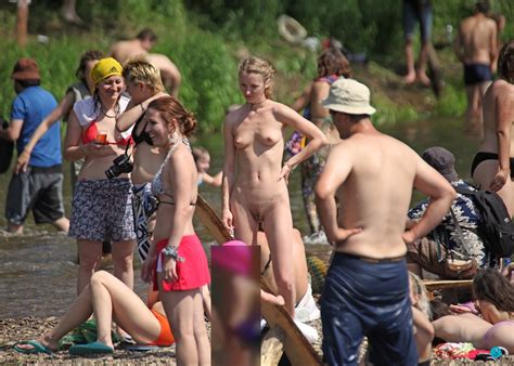 Shes Nude At The Stream By Their Campsite Nudeshots