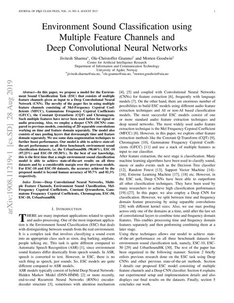 Environment Sound Classification Using Multiple Feature Channels And