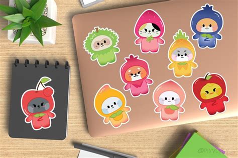 Zb1 Zerobaseone Zeroni Fruit Character Sticker Laminated Die Cut