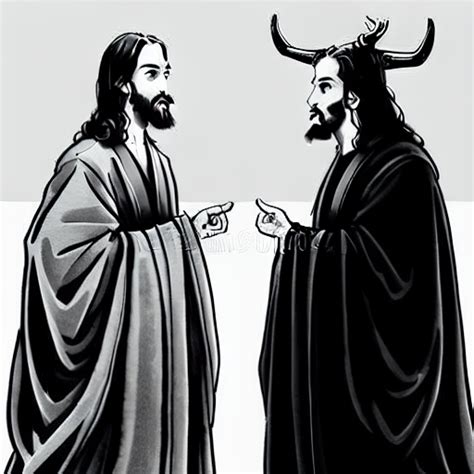 Jesus Vs Devil Drawing
