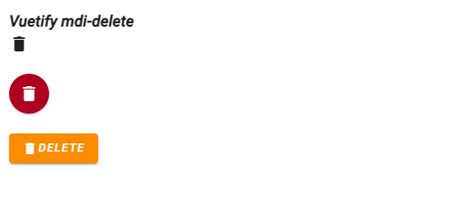 Vuetify Mdi Delete Icons