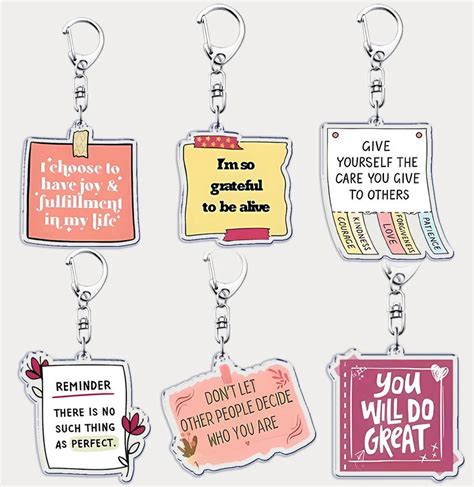 46 Styles Inspirational Quote Keychains Keyring For Accessories Bag