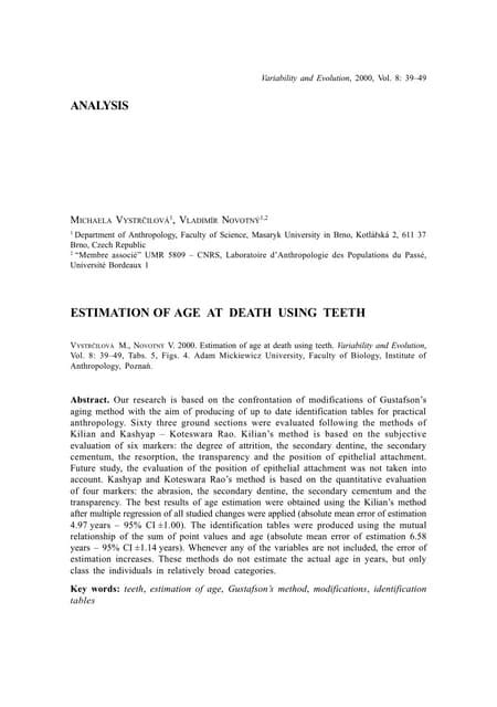 Age Estimation In Forensics Pptx Dental Health Diseases And
