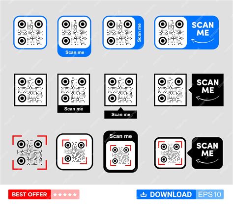 premium vector qr code vector set different style scan me template