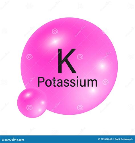 Potassium Element Icon Pink Gradient Sphere Atomic Symbol K Vector