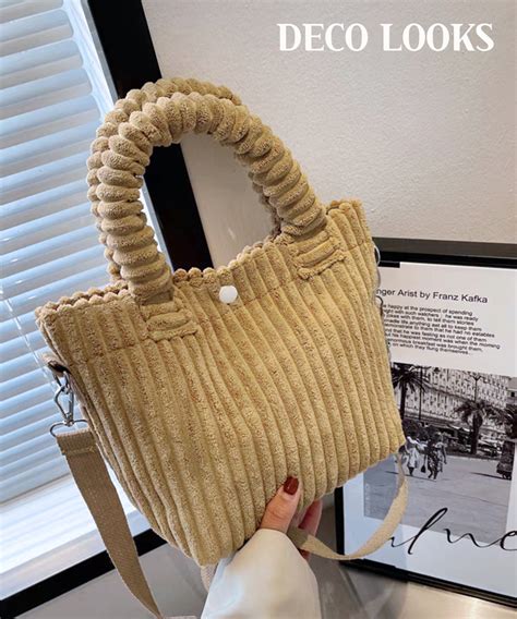 데코룩스 포근한 코듀로이 버블백 토드 겸용 크로스 골덴가방