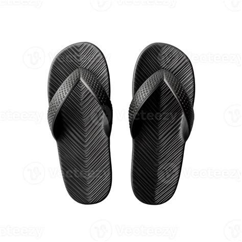 AI Generated Sleek Black Flip Flops Awaiting Summer Adventures