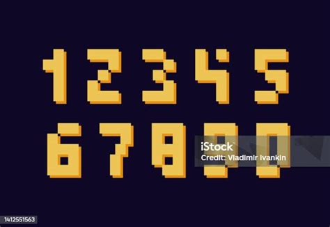 숫자 세트 3d 대담한 픽셀 스타일 현대 타이포 그래피 0에 대한 스톡 벡터 아트 및 기타 이미지 0 1 3차원 형태 Istock