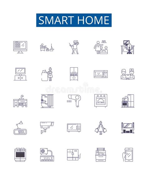 Smart Home Line Icons Signs Set Design Collection Of Smart Home Automation Automated