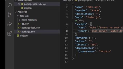 simulando api com json server fake api para testes youtube