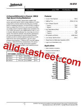 HI-518 Datasheet(PDF) - Intersil Corporation