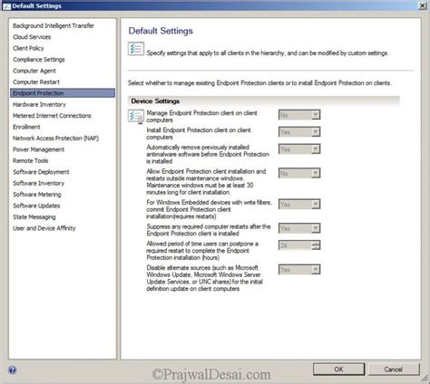 Default Client Settings In Sccm Sp Snap Prajwal Desai
