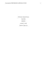 Performance Appraisal Issues Week 3 HRM 595 Purdy Docx Running Head