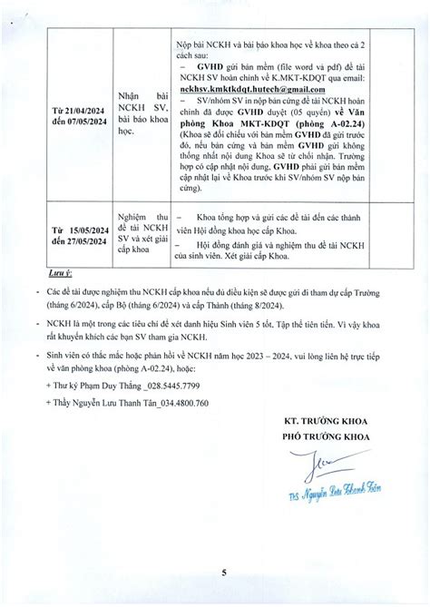 NCKH Sinh viên HUTECH